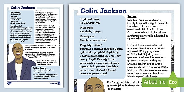 Ffeil Ffeithiau Colin Jackson (teacher made) - Twinkl