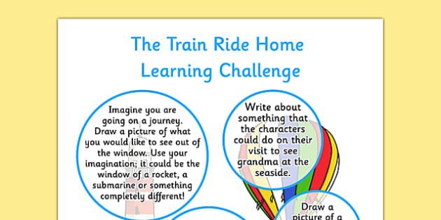 The Train Ride EYFS Home Learning Challenge Sheet Reception FS2