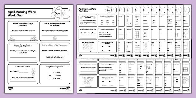 Second Grade April Morning Work Bundle (teacher made)