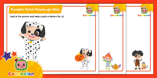 FREE! - CoComelon Playdough Mats | Pumpkin Patch | Twinkl