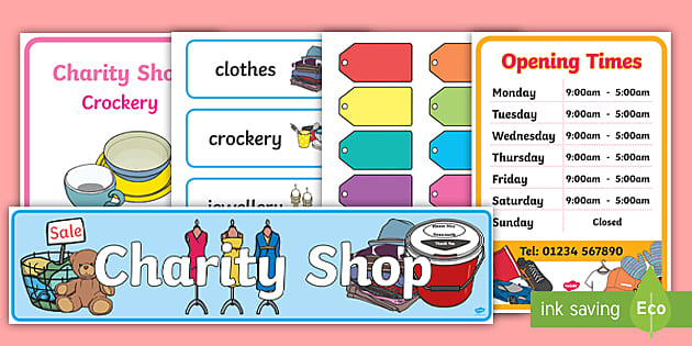 Charity Shops Role Play Pack (teacher made)