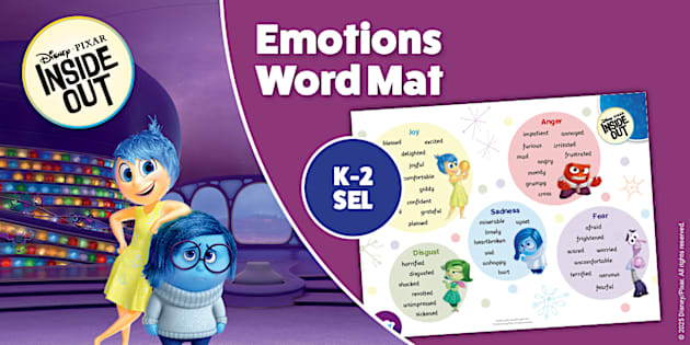 Inside Out: Emotions SEL Word Mat for K-2nd Grade