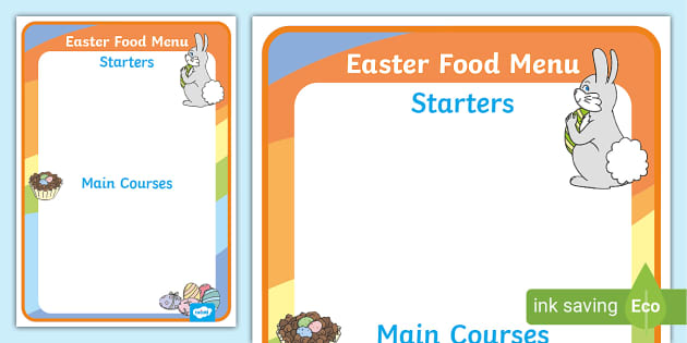 Easter Menu Writing Frame (teacher made) - Twinkl