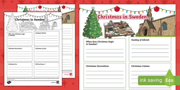 Christmas in Sweden Fact File template (teacher made)