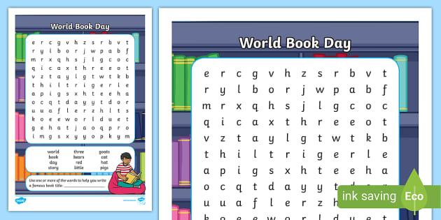 KS1 World Book Day Word Search (Teacher-Made)