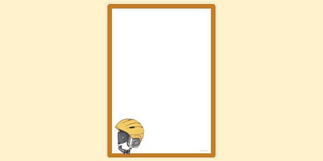 Simple Blank Ski Helmet Page Border | Page Borders | Twinkl
