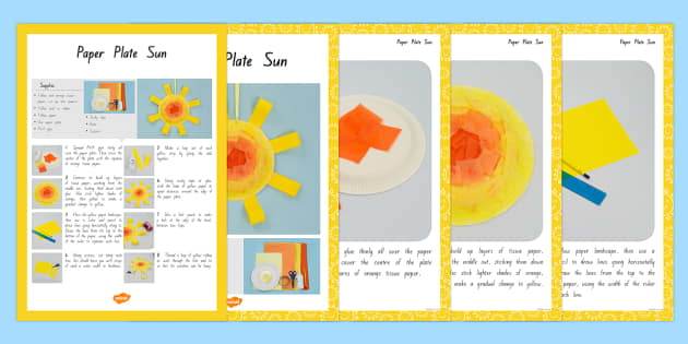 Paper Plate Sun Craft Instructions (teacher made) - Twinkl