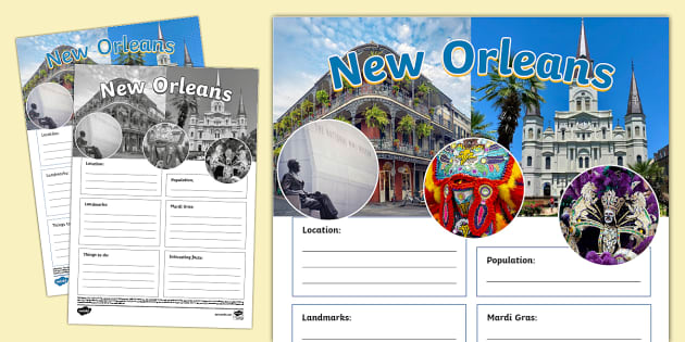 New Orleans Fact File Template (teacher made) - Twinkl
