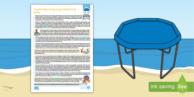 EYFS Ages 2-3 Large Activity Trays: Seaside | Twinkl