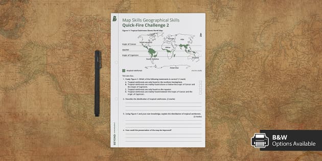 GCSE Map Skills Geographical Skills Quick-Fire Challenge 2