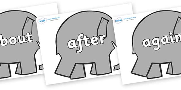 KS1 Keywords on Elephants to Support Teaching on Elmer