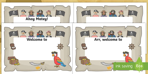 Pirate Welcome Signs - pirate, welcome, sign, start of school, bulletin