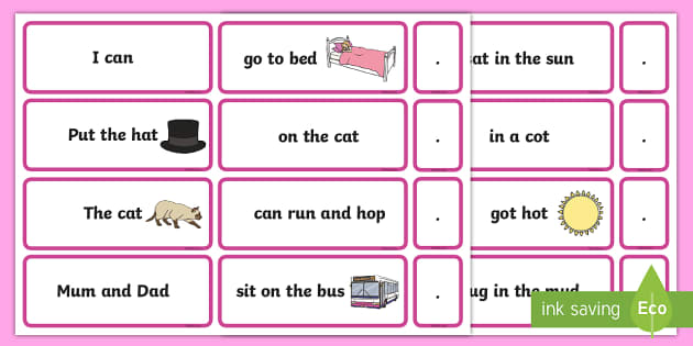* NEW * Phase 2 Sentence Building Cards - captions, phrases, decodable ...