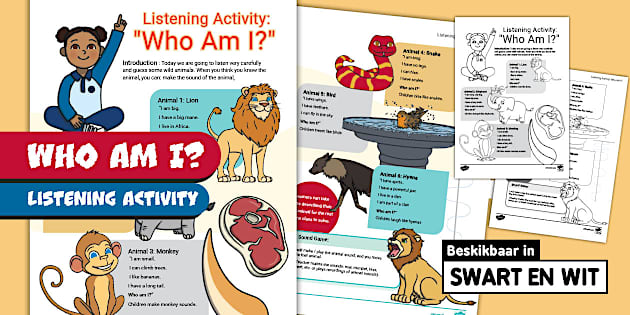Grade R English - Activity Sheet: Who Am I? (CAPS Aligned)