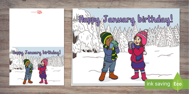 KS1 January Birthday Card | Twinkl Party (teacher made)