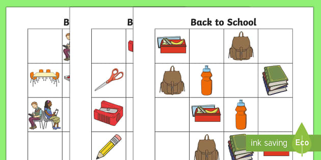 Back to School Picture Sudoku | Printable Sudoku Worksheets