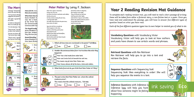 SATs Survival Year 2: Reading Revision Activity Mat Pack 4
