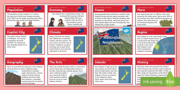 Australia's Neighbours New Zealand Fact Cards (teacher made)