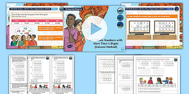 👉 White Rose Maths Supporting Y5 Add Whole Numbers Column Method