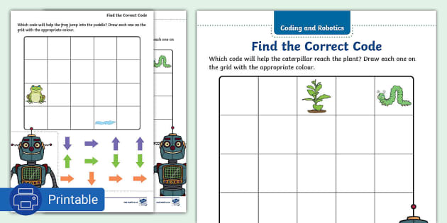 Grade R Robotics and Coding Find the Correct Code - Twinkl Grade R Robotics and Coding Find the Correct Code - Twinkl
