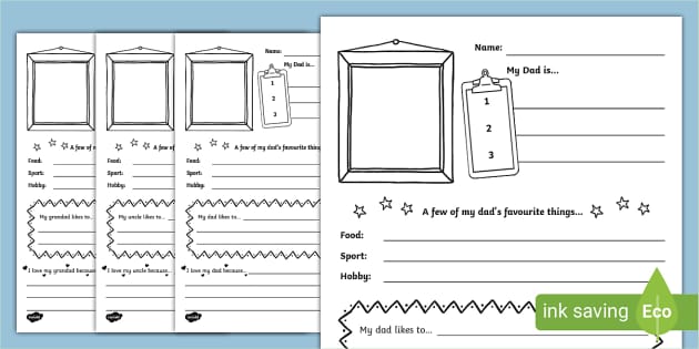 Happy Father's Day Writing Activity - Handwriting Lines