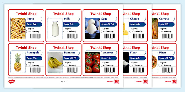 Supermarket Coupons - Editable