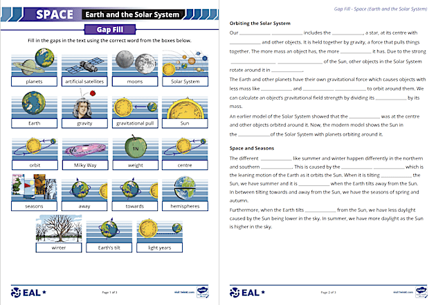 Scaffolding Space (Earth and the Solar System) for Older EAL Learners