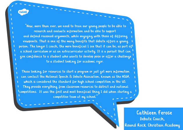 Debate in schools: Why it Matters - Twinkl