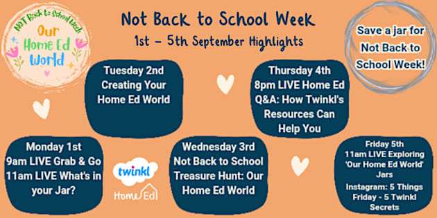 Ideas for Celebrating 'Not Back to School Week'.