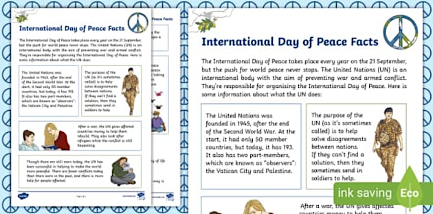 World Peace Day Activities | Celebrations & Events | Twinkl