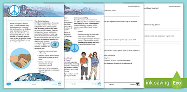 World Peace Day Activities | Celebrations & Events | Twinkl