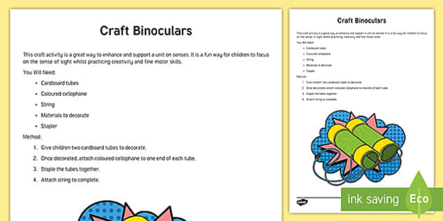 The Five Senses - Crafts For Preschoolers - Twinkl