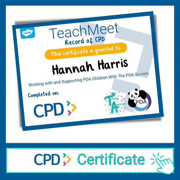 TA CPD: Working with and Supporting PDA Children in Education