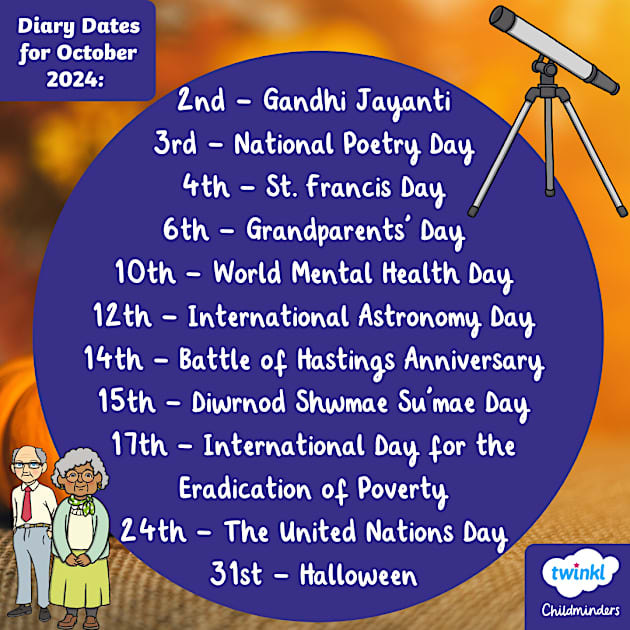 Get Organised with Our October Play-Along and Events Calendar!