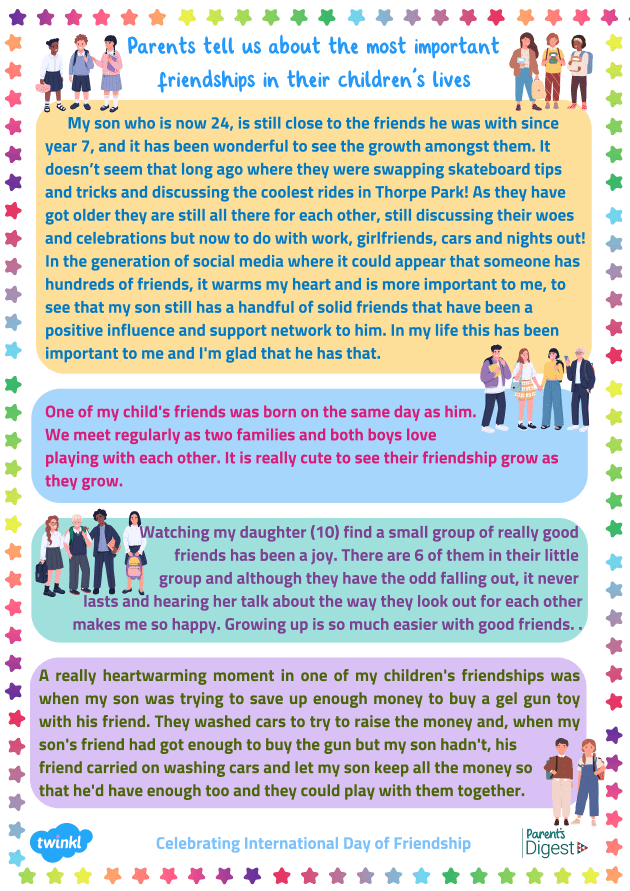 International Day of Friendship 2022 – parents celebrate wonderful friends