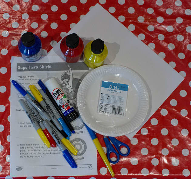 Pritt stick superhero shield - Twinkl