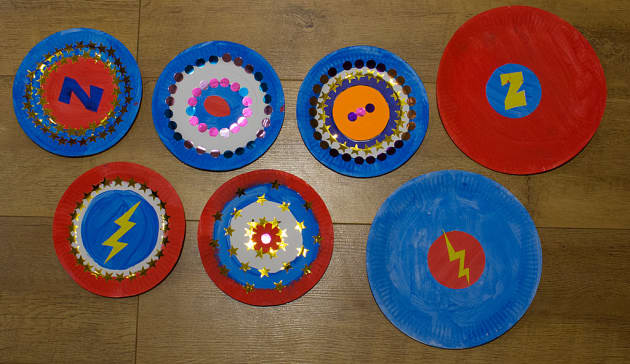 Pritt stick superhero shield - Twinkl