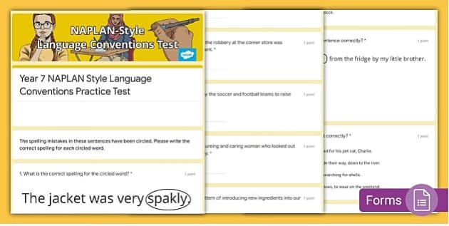 NAPLAN exam prep Google forms - Beyond Secondary Blog
