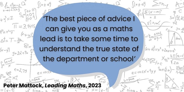 Advice for new maths leaders: An interview with teacher and author Peter