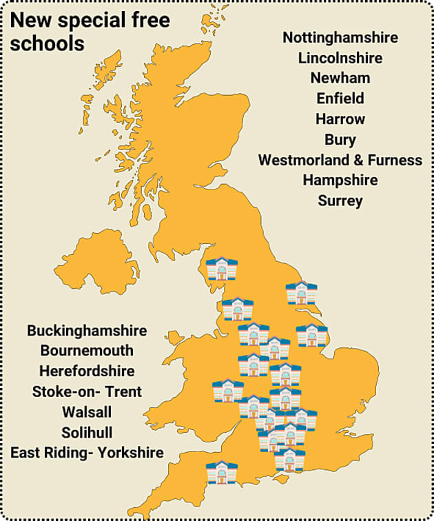 Government announces locations of new special schools: NAHT say they ‘won’t