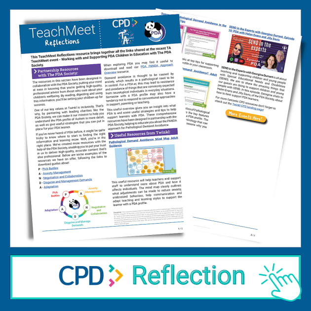 TA CPD: Working with and Supporting PDA Children in Education
