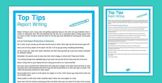 report-writing-roi-top-tips - Twinkl