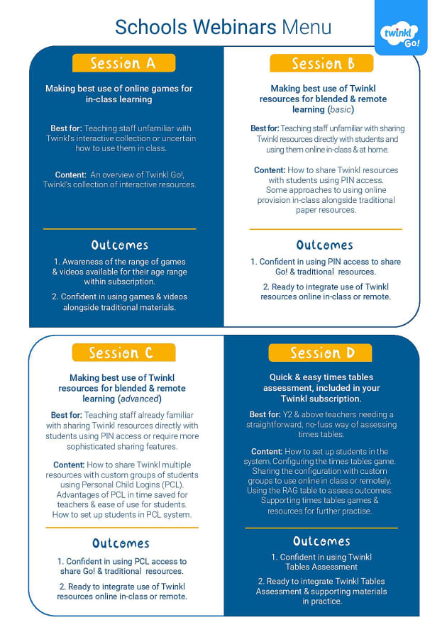 Twinkl Webinars for Schools - Twinkl