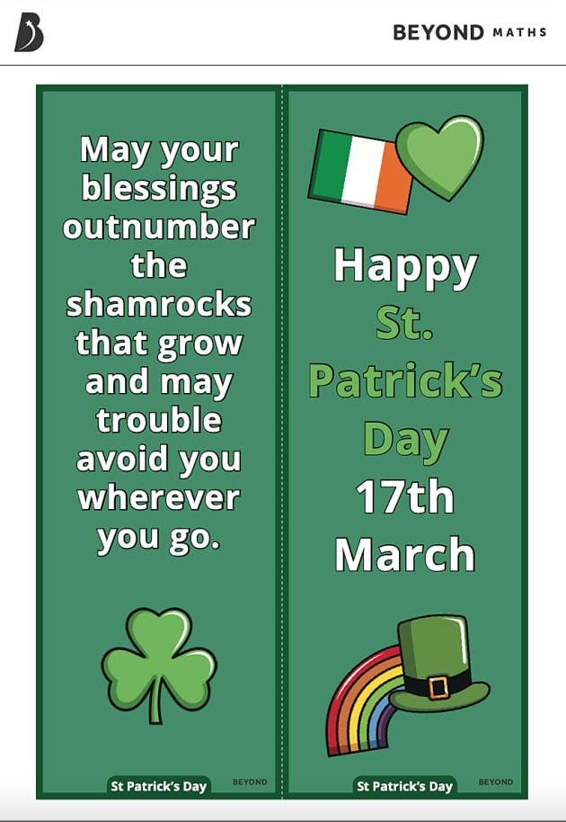 St Patrick's Day Reward Bookmarks (teacher made) - Twinkl
