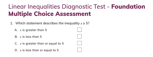 👉 Diagnostic Test: Linear Inequalities Questions | GCSE Maths