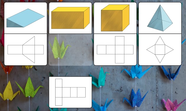 👉 Matching Nets of 3D Shapes Worksheet | KS3 Geometry