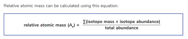 Relative Atomic Mass and Relative Molecular Mass Info Sheet
