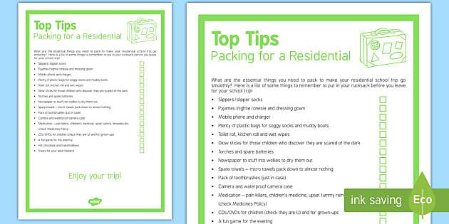 How Do I Prepare for a School Residential Trip? - Twinkl