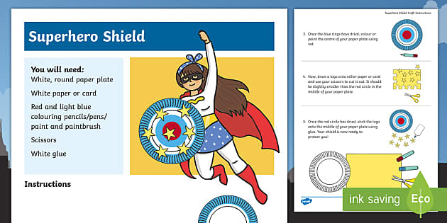 Pritt stick superhero shield - Twinkl