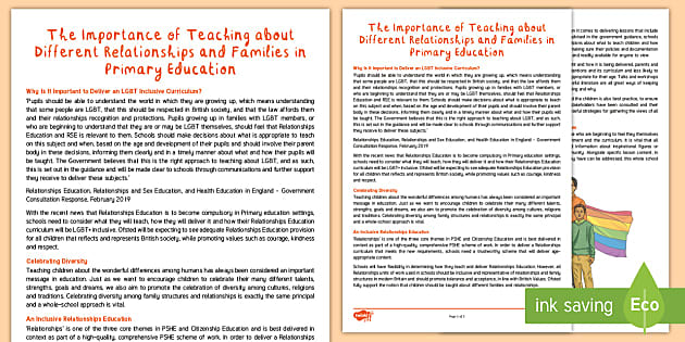 Why is Relationships and Sex Education Important? - Twinkl